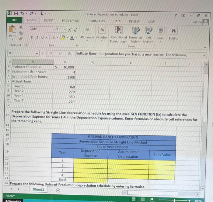 Prepare the following Straight Line depreciation | Chegg.com