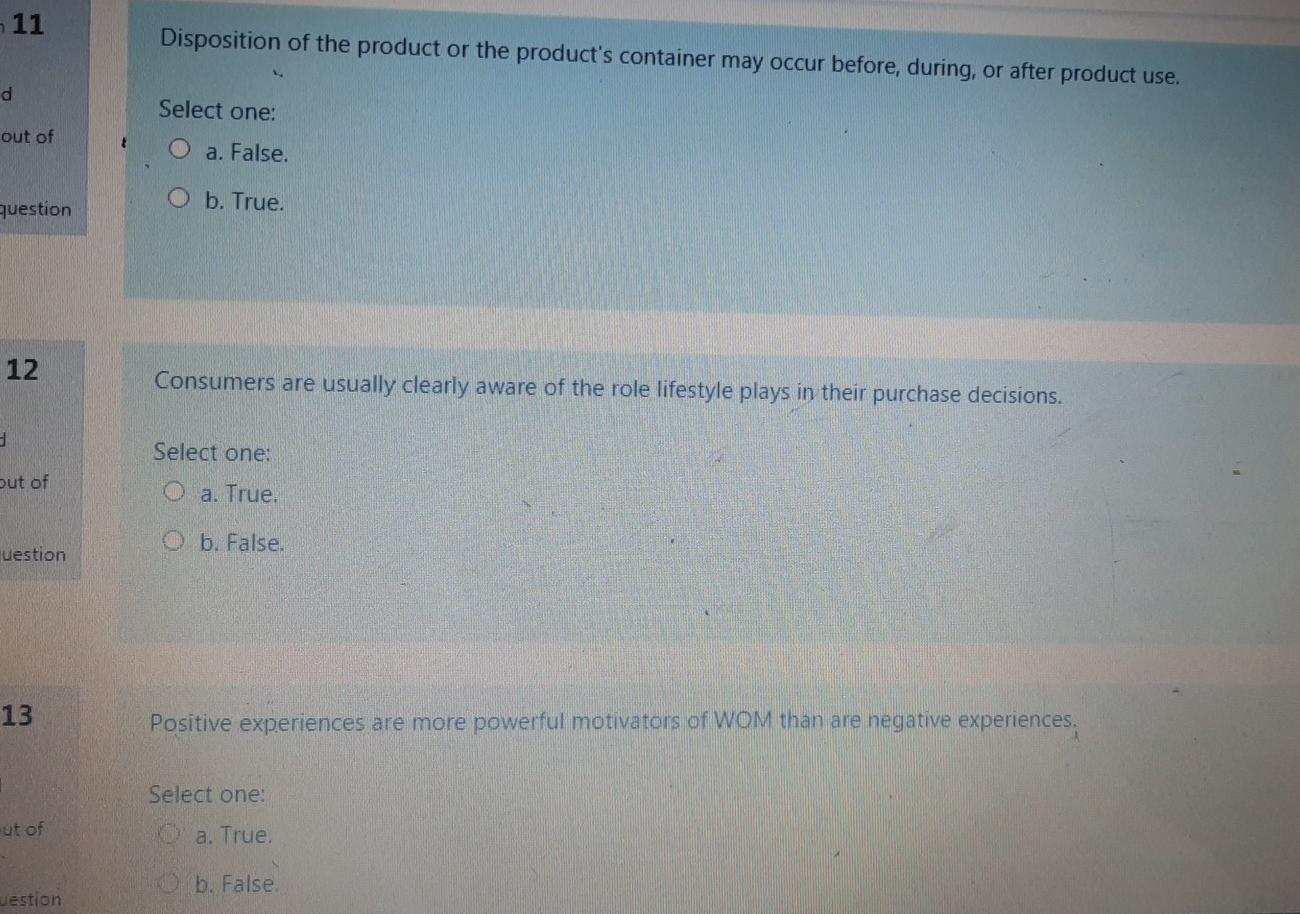 Solved 11 Disposition of the product or the product's | Chegg.com