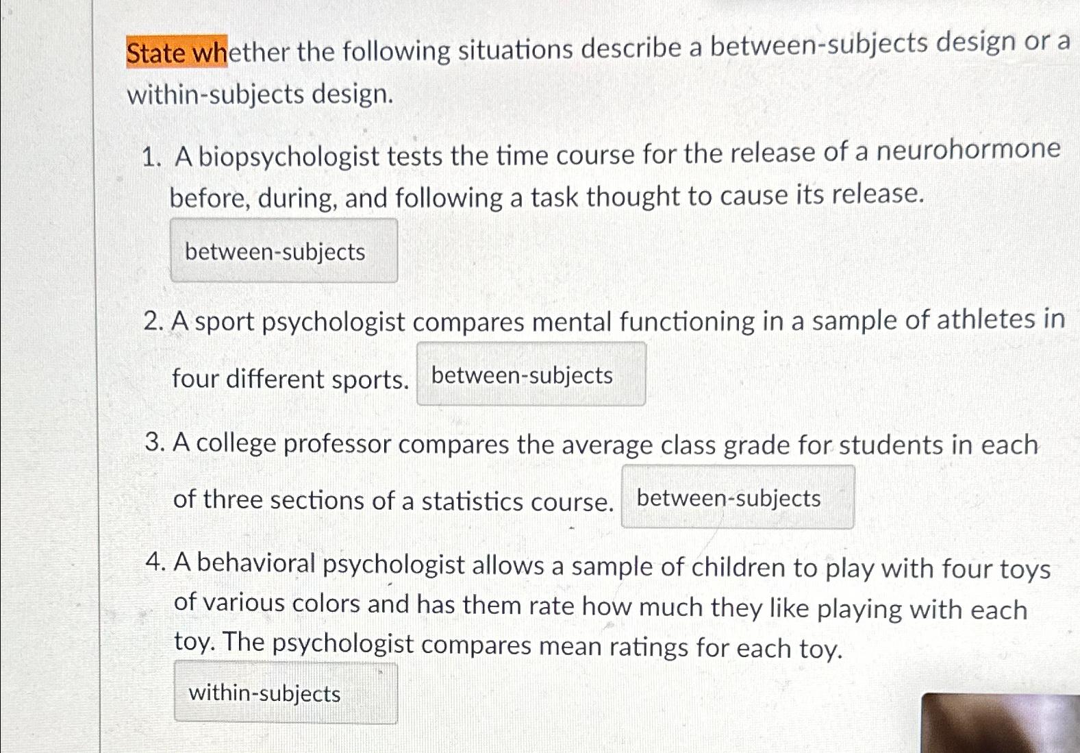 Solved State Whether The Following Situations Describe A