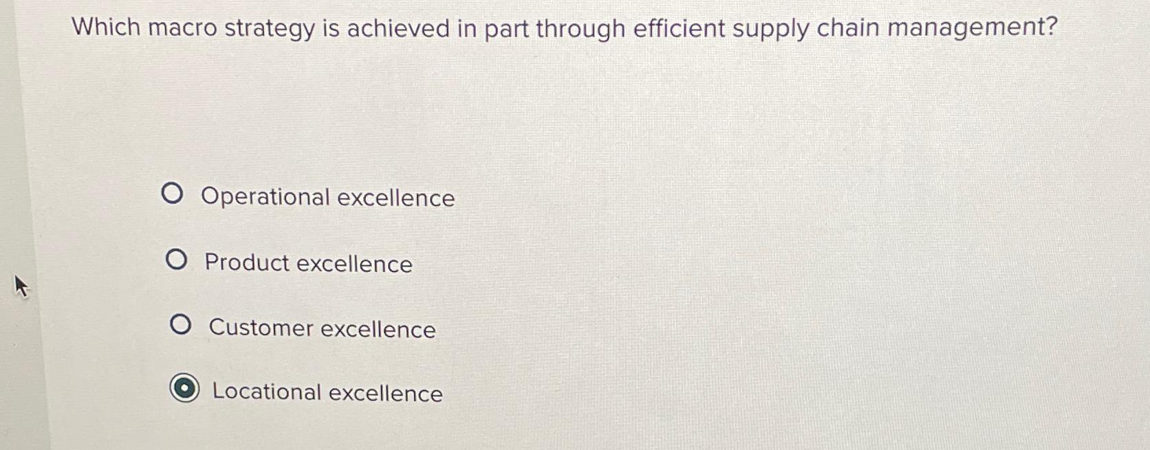 Solved Which macro strategy is achieved in part through | Chegg.com