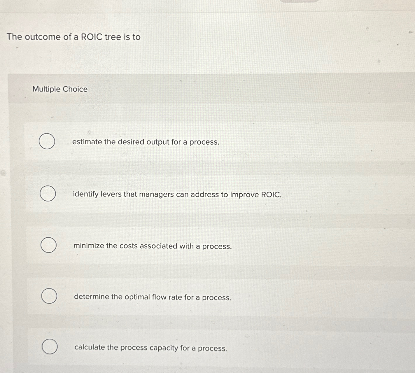 Solved The outcome of a ROIC tree is toMultiple | Chegg.com