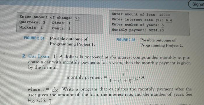 Solved FIGURE 2.34 Possible outcome of Programming Project 1 | Chegg.com
