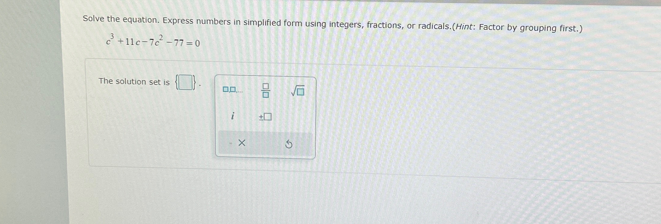 Solved Solve the equation. Express numbers in simplified | Chegg.com