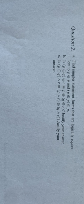 Solved Question 2. a. Find simpler statement forms that are | Chegg.com