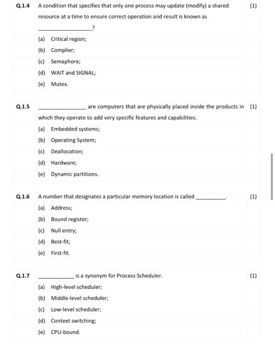 Solved Multiple-choice questions: Select one (1) correct | Chegg.com