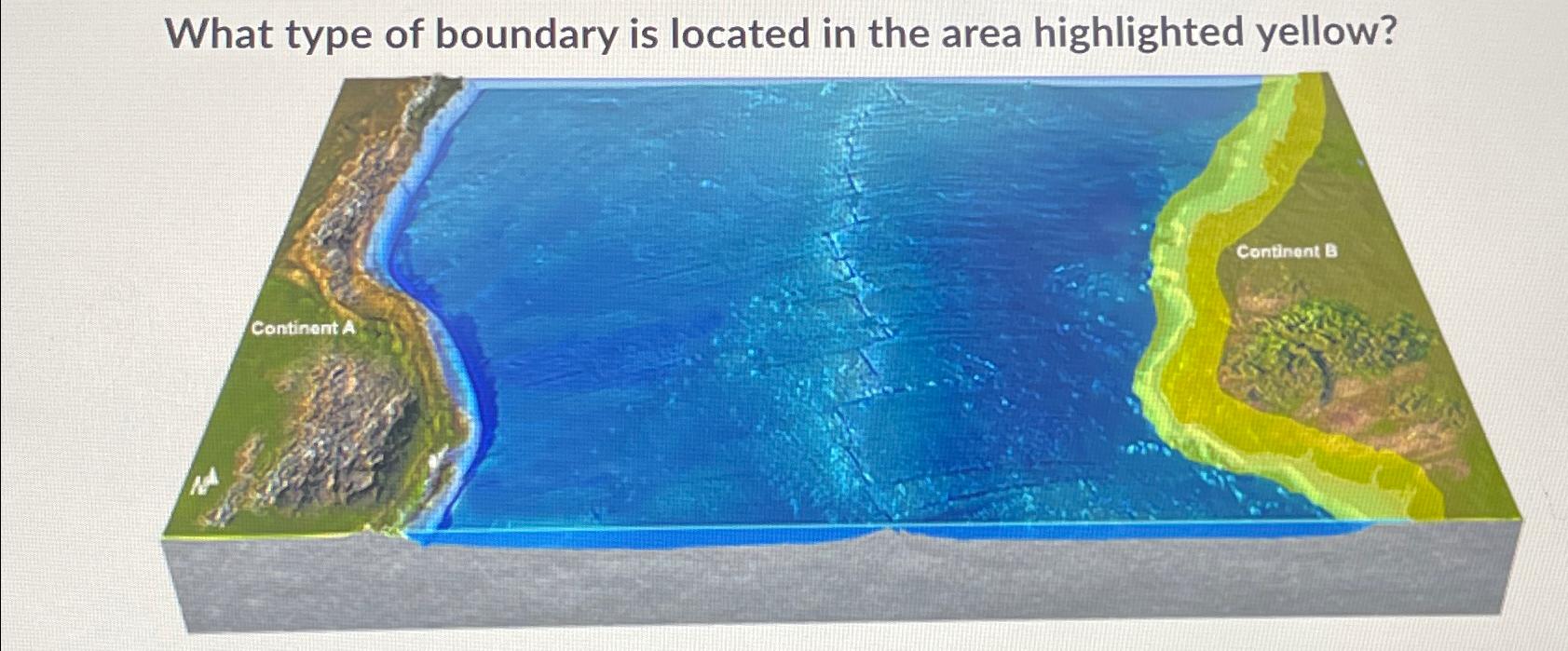 Solved What type of boundary is located in the area | Chegg.com