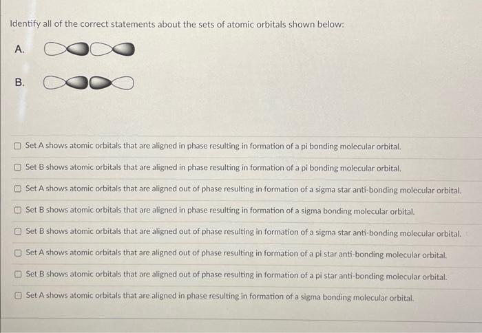 Solved Identify All Of The Correct Statements About The Sets