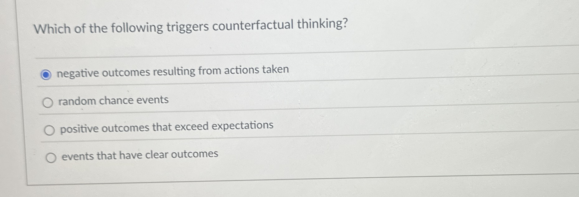 Solved Which of the following triggers counterfactual | Chegg.com