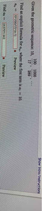 Solved Show Intro/Instructions 100 Given the geometric | Chegg.com