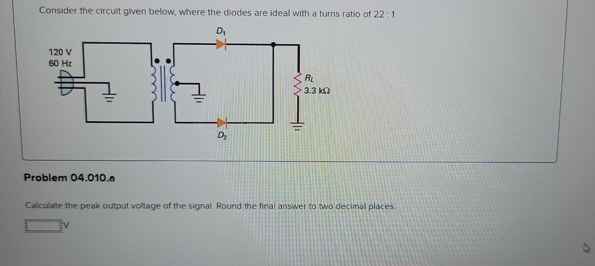 Solved Consider the circuit given below, where the diodes | Chegg.com