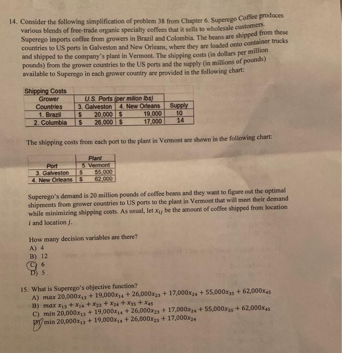 Solved 14. Consider the following simplification of problem | Chegg.com
