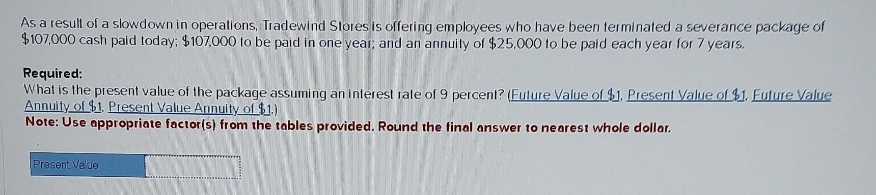 Solved As a result of a slowdown in operations, Tradewind | Chegg.com