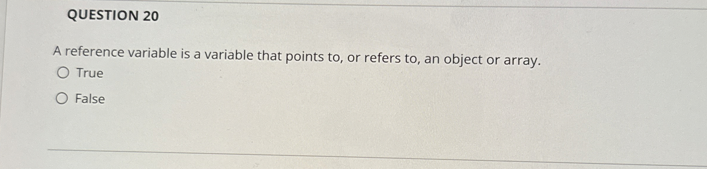 Solved QUESTION 20A reference variable is a variable that | Chegg.com