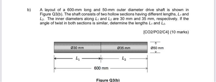 Solved A layout of a 600-mm long and 50-mm outer diameter | Chegg.com