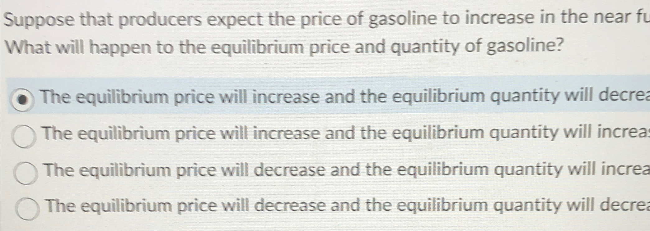 Solved Suppose that producers expect the price of gasoline | Chegg.com
