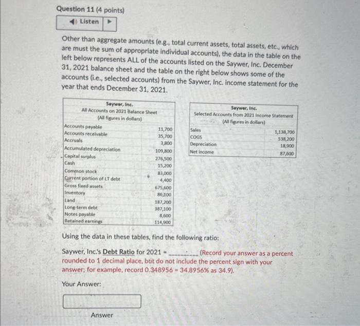 Solved Other than aggregate amounts (e.g., total current | Chegg.com