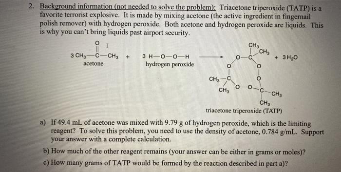 Hydrogen Peroxide And Acetone