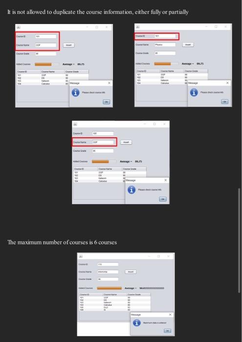 IMPLEMENT THE FOLLOWING PROGRAM: Course ID Course | Chegg.com