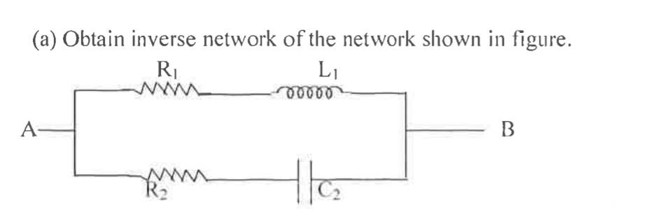 Solved (a) Obtain inverse network of the network shown in | Chegg.com