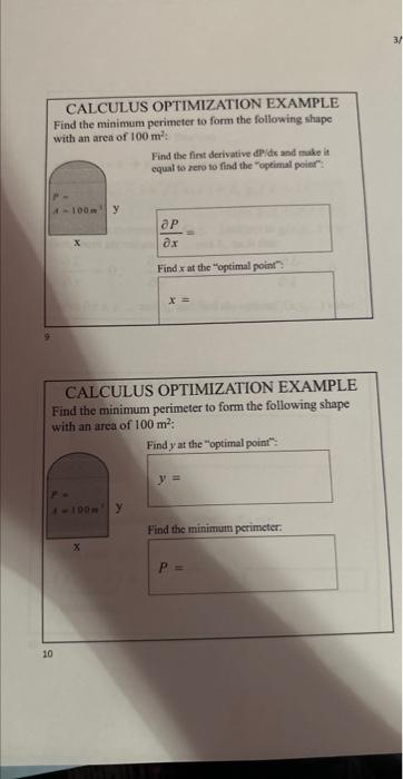 Solved CALCULUS OPTIMIZATION EXAMPLE Find the minimum | Chegg.com