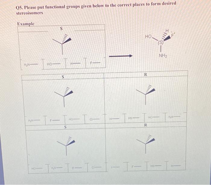 Solved Q5. Please put functional groups given below to the | Chegg.com