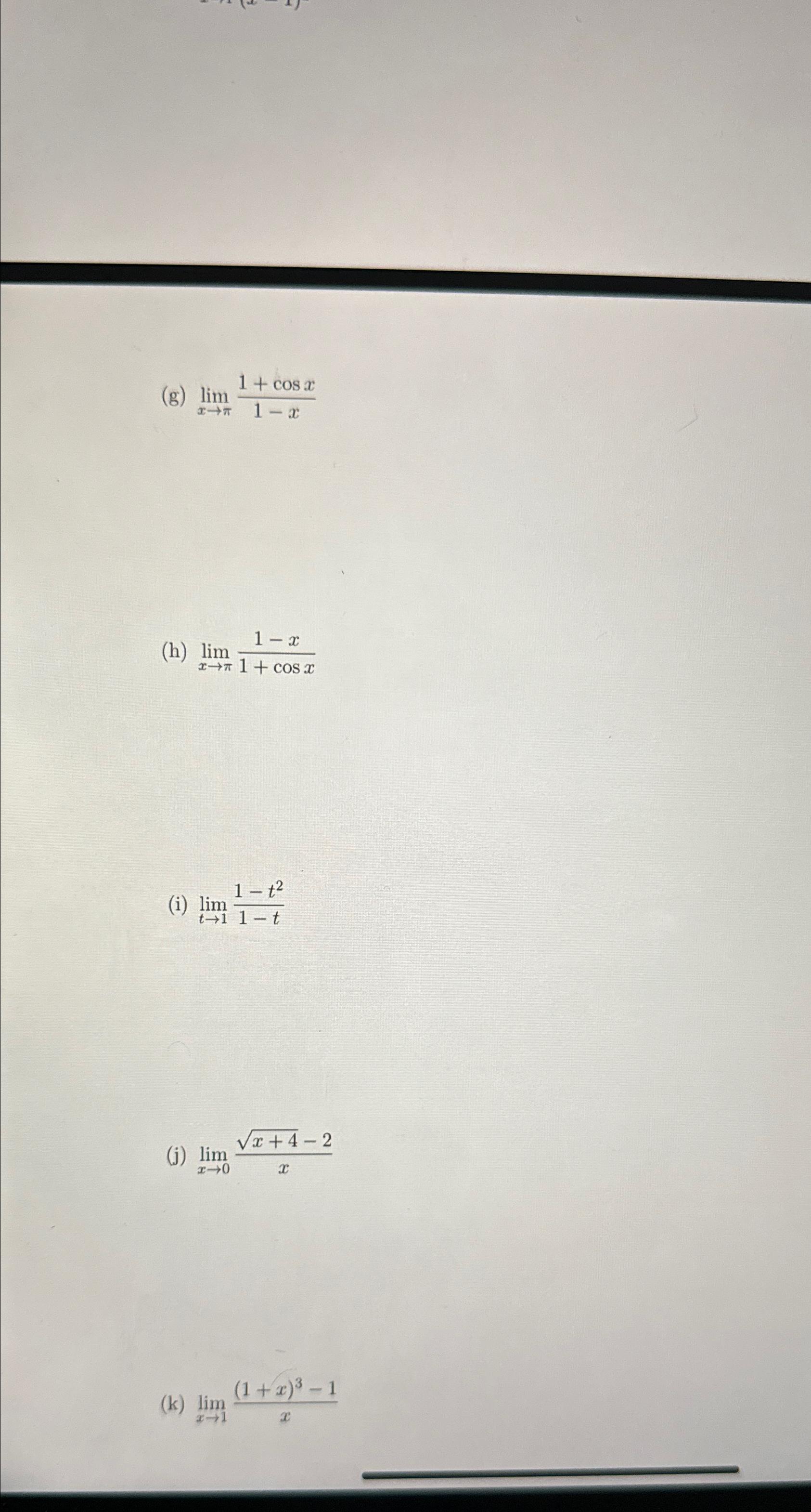 Solved Find the following finite or infinite limits If the | Chegg.com