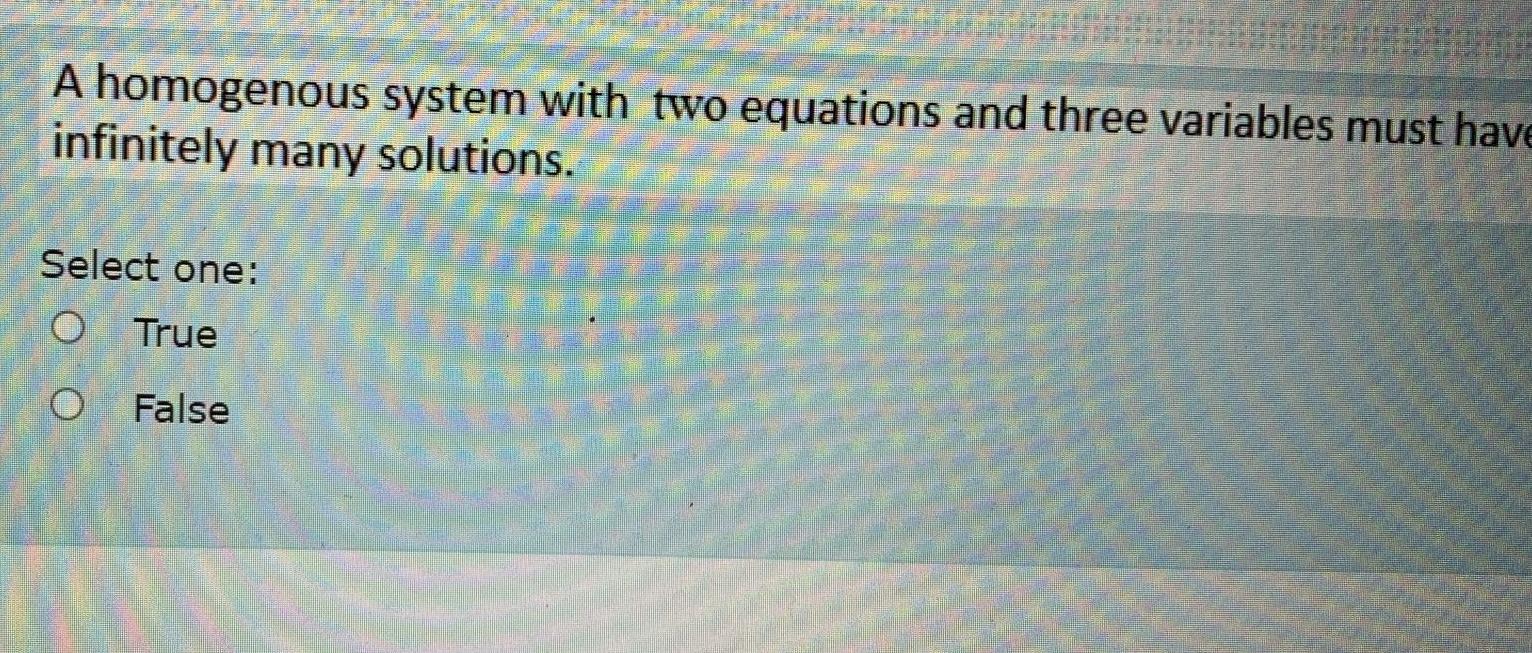A homogenous system with two equations and three | Chegg.com