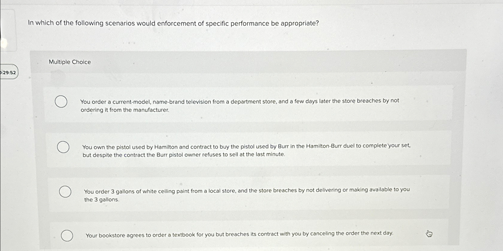 Solved In which of the following scenarios would enforcement | Chegg.com