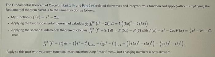 Solved The Fundamental Theorem of Calculus (Part 1 B and | Chegg.com