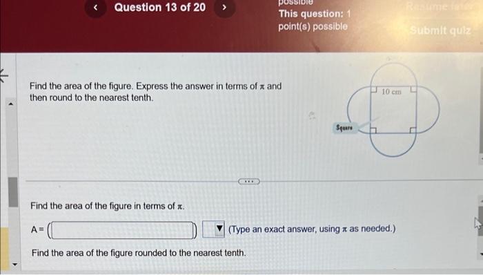 Solved Find the area of the figure. Express the answer in | Chegg.com