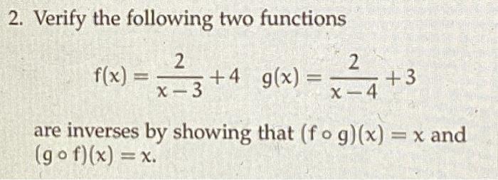Solved 2. Verify the following two functions | Chegg.com