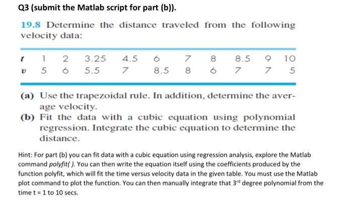 Solved Q3 (submit the Matlab script for part (b)). 19.8 | Chegg.com