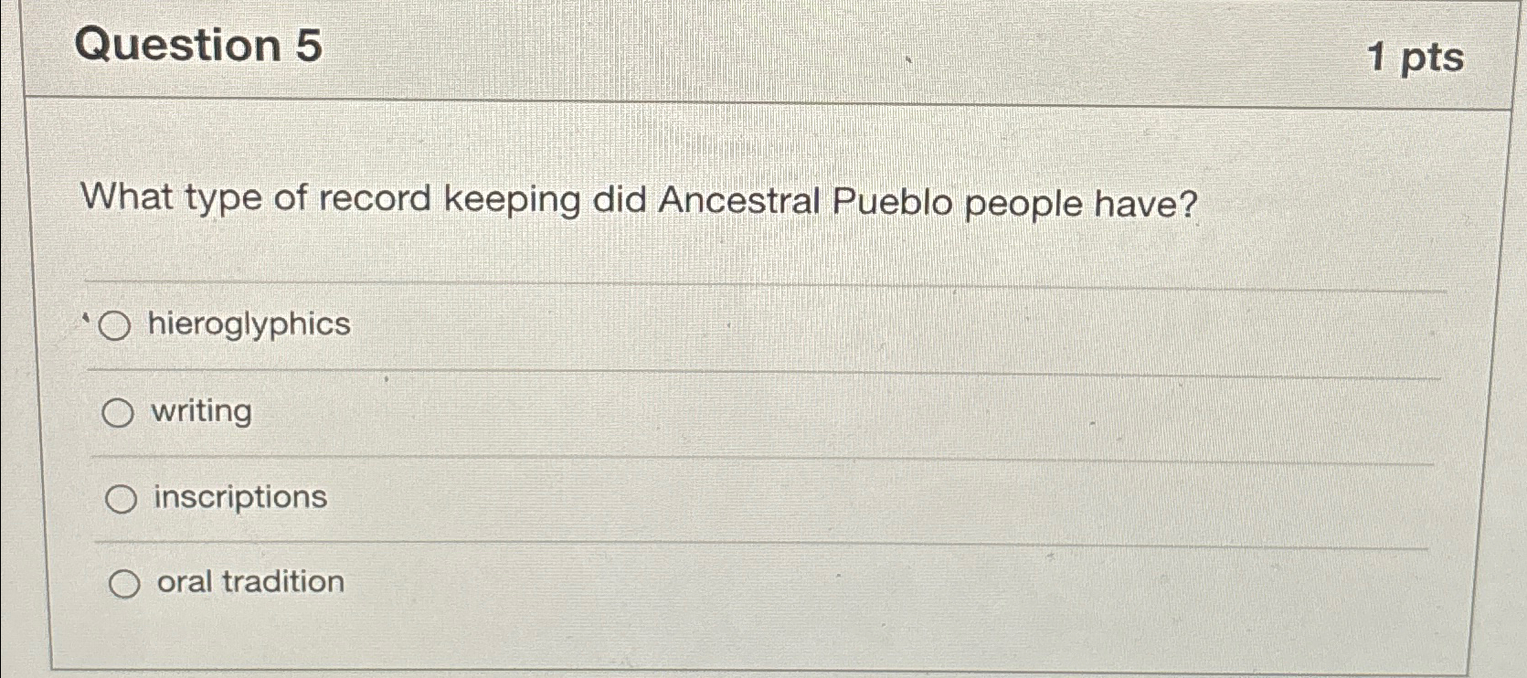 Solved Question 51 ptsWhat type of record keeping did | Chegg.com Solved Question 51 ptsWhat type of record keeping did | Chegg.com