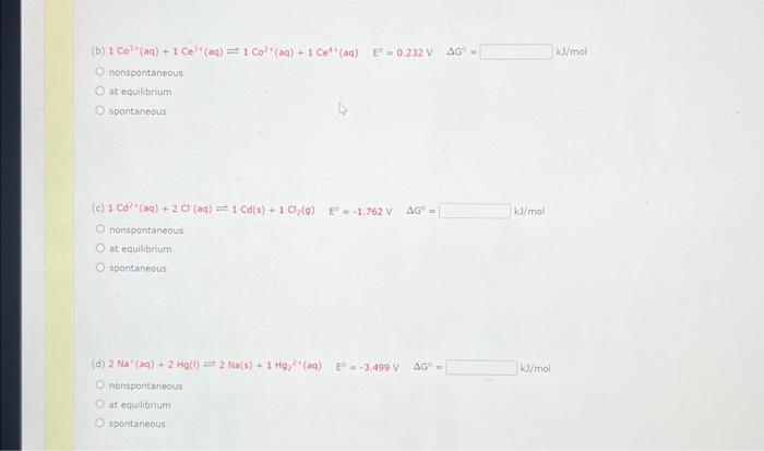 Solved The Chbbs free energy change and end walum of a | Chegg.com