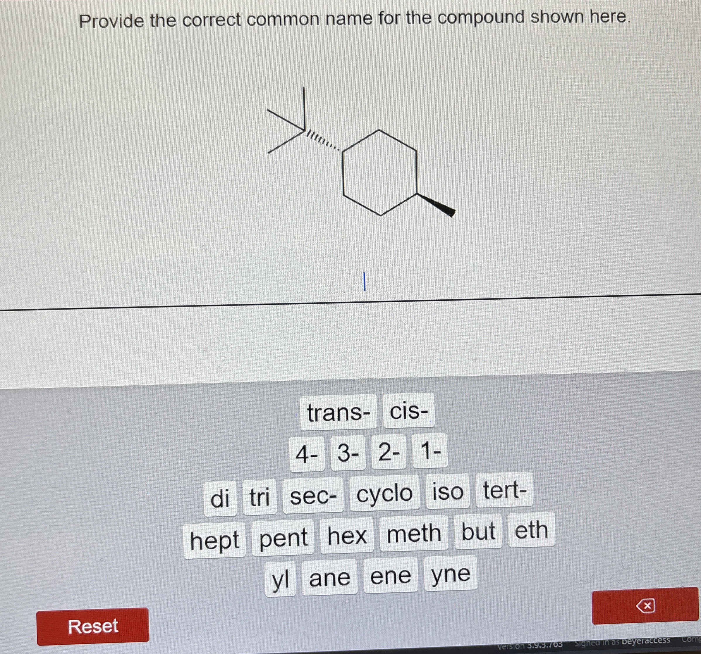 Solved Provide the correct common name for the compound | Chegg.com