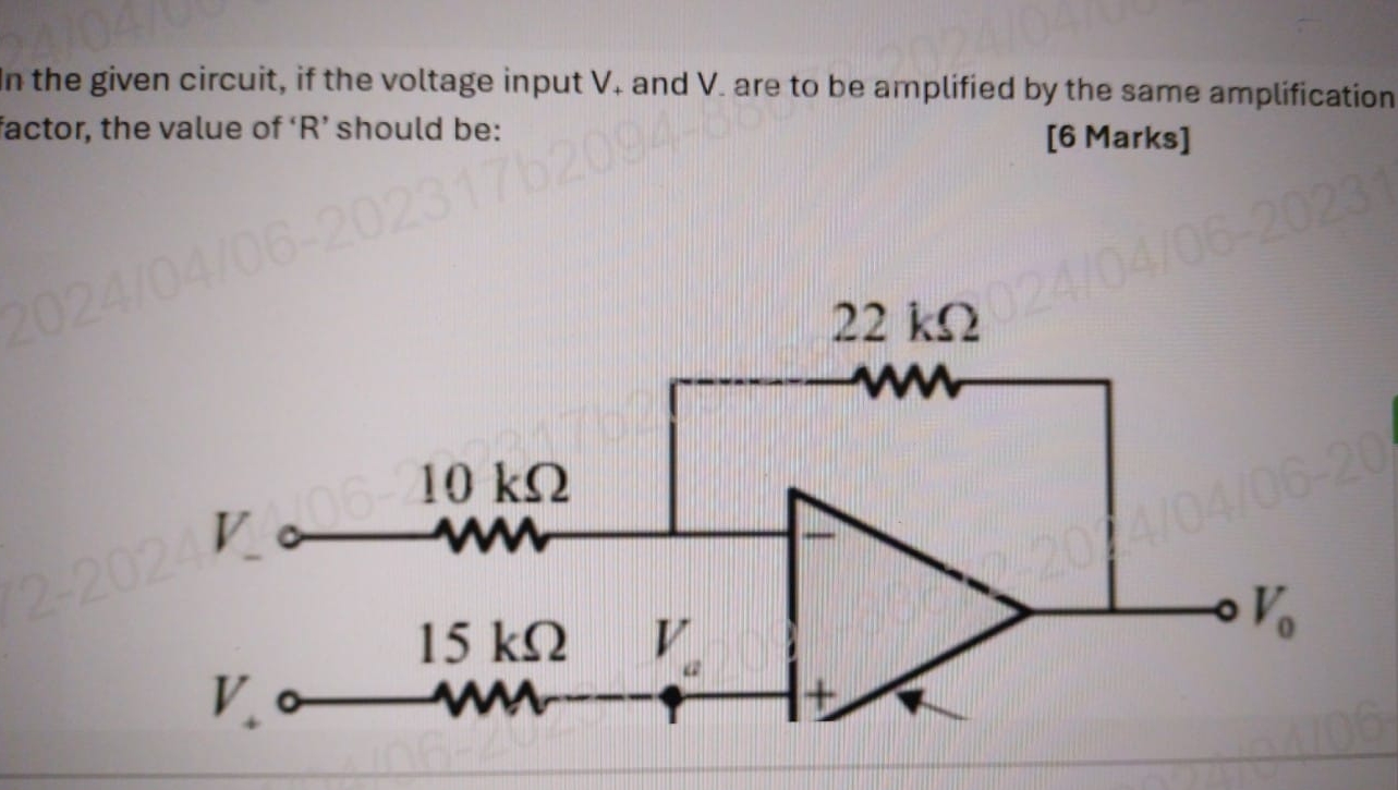 In the given circuit, if the voltage input V+and V. | Chegg.com