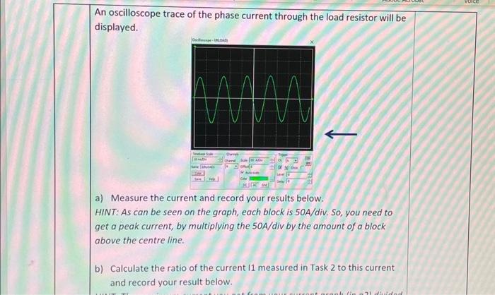 Solved An oscilloscope trace of the phase current through | Chegg.com