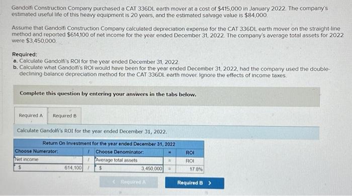 Solved Gandolfi Construction Company purchased a CAT 336DL | Chegg.com