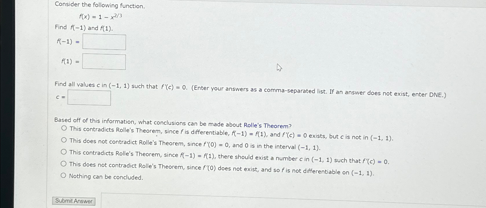 Solved Consider The Following Function F X 1 X23find F 1