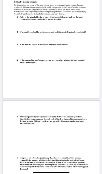 Solved Critical Thinking Exercise Performance review is one | Chegg.com