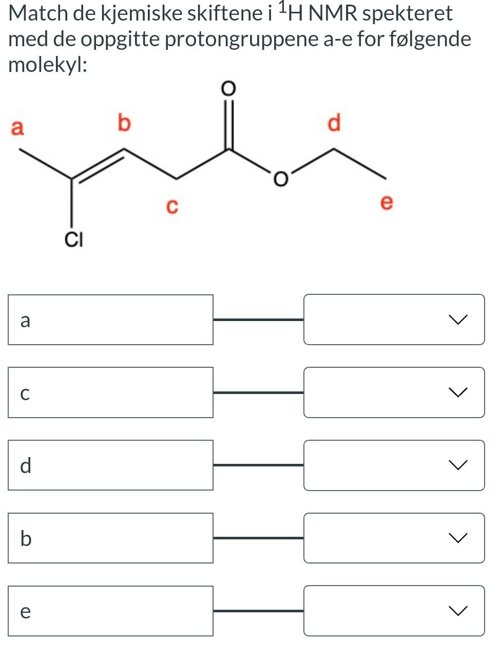Solved Match the chemical shifts in the 1H NMR spectrum with | Chegg.com