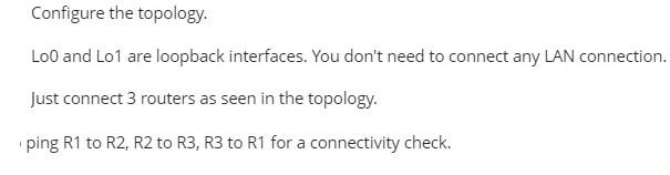 Solved Area 0 Configure the topology. Lo0 and Lo1 are | Chegg.com