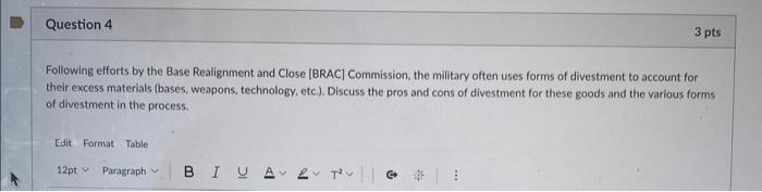 Following efforts by the Base Realignment and Close | Chegg.com