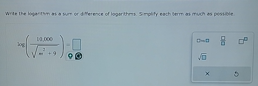 Solved Write the logarithm as a sum or difference of | Chegg.com