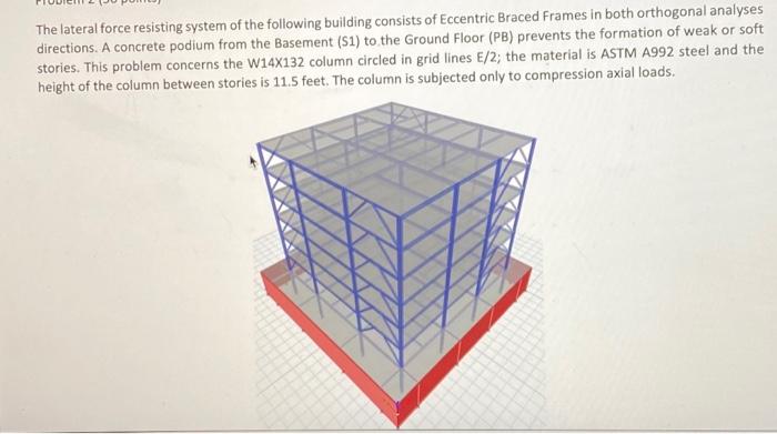Solved The lateral force resisting system of the following | Chegg.com
