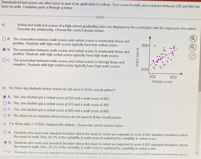 Solved Standardized test scores are often used as part of an | Chegg.com