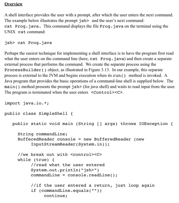 Solved In Java Shell Interface Create A Program That 1 When 4414