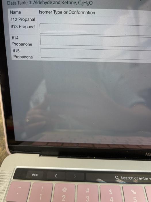 Solved Data Table 1: Simple Hydrocarbon, C5H12 Name Isomer | Chegg.com