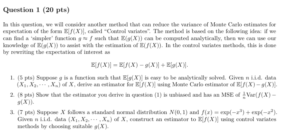 Solved Question 1 ( 20 pts)In this question, we will | Chegg.com Solved Question 1 ( 20 pts)In this question, we will | Chegg.com