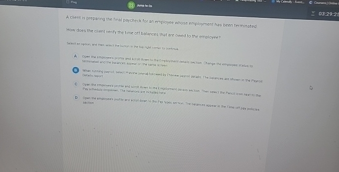 Solved FlagJunp the op03:29:28A client is preparing the | Chegg.com